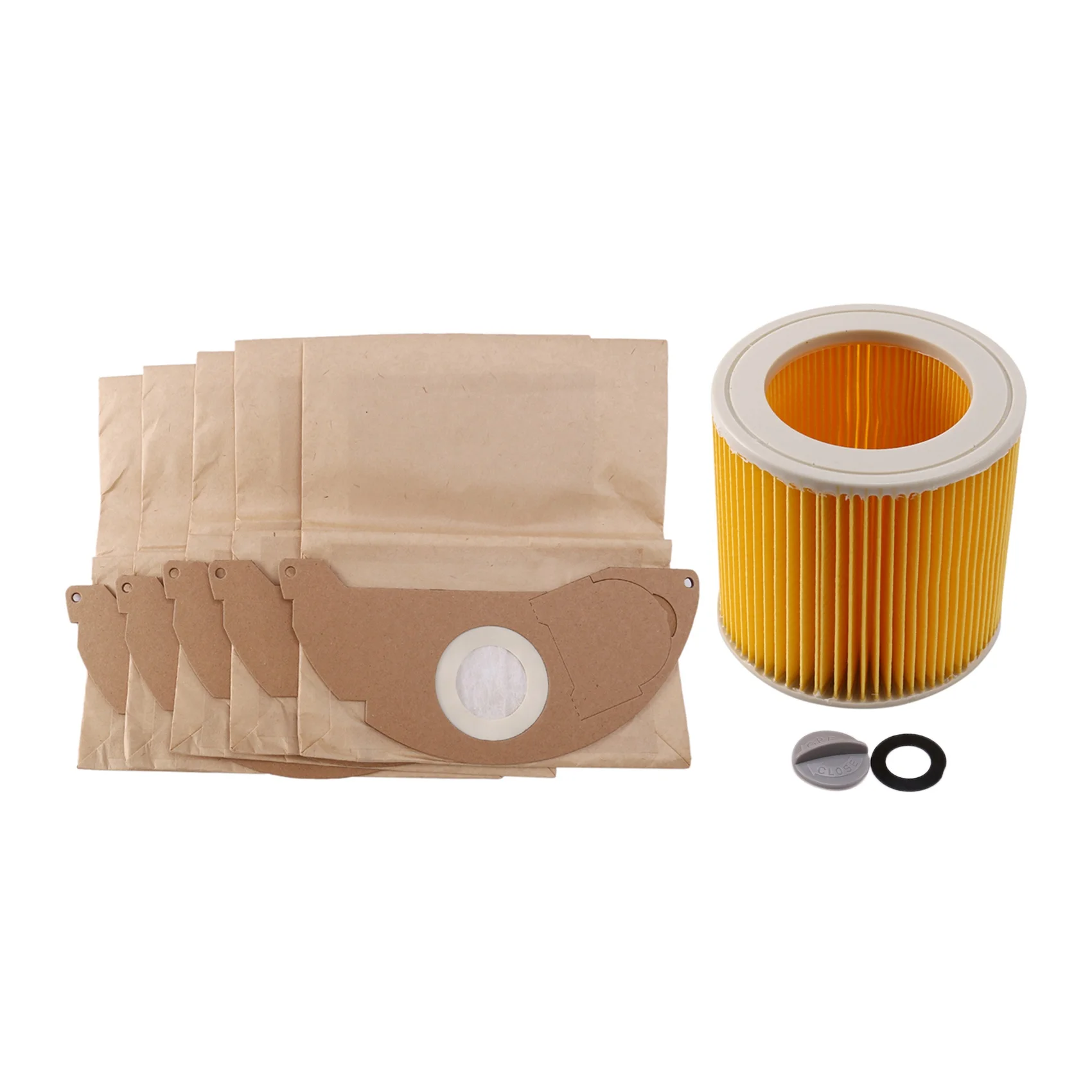 1Pcs Dust Hepa Filters+5Pcs Paper Bags For Karcher Vacuum Cleaners ...