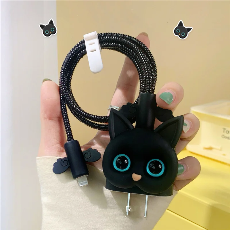 Cute-Cartoon-Cat-Protector-Cable-Organizer-Data-Line-Management ...