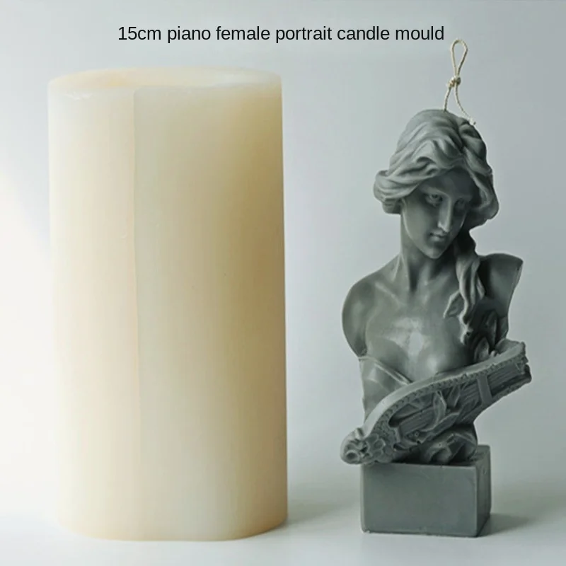 15cm Piano Female Portrait Candle Mould Art Style Home Decoration ...