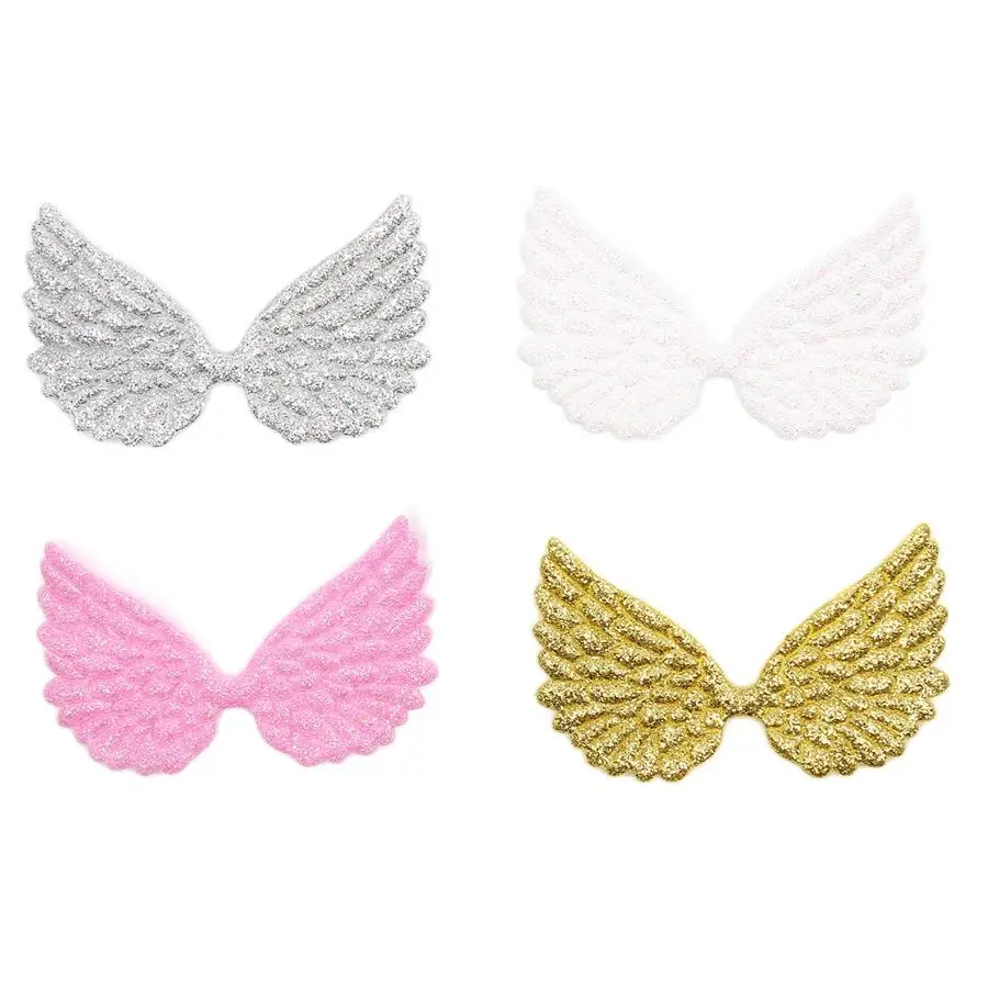 20pcs-70-45mm-Gold-Silver-Pink-White-Wings-Patches-DIY-Glitter-Fairy ...