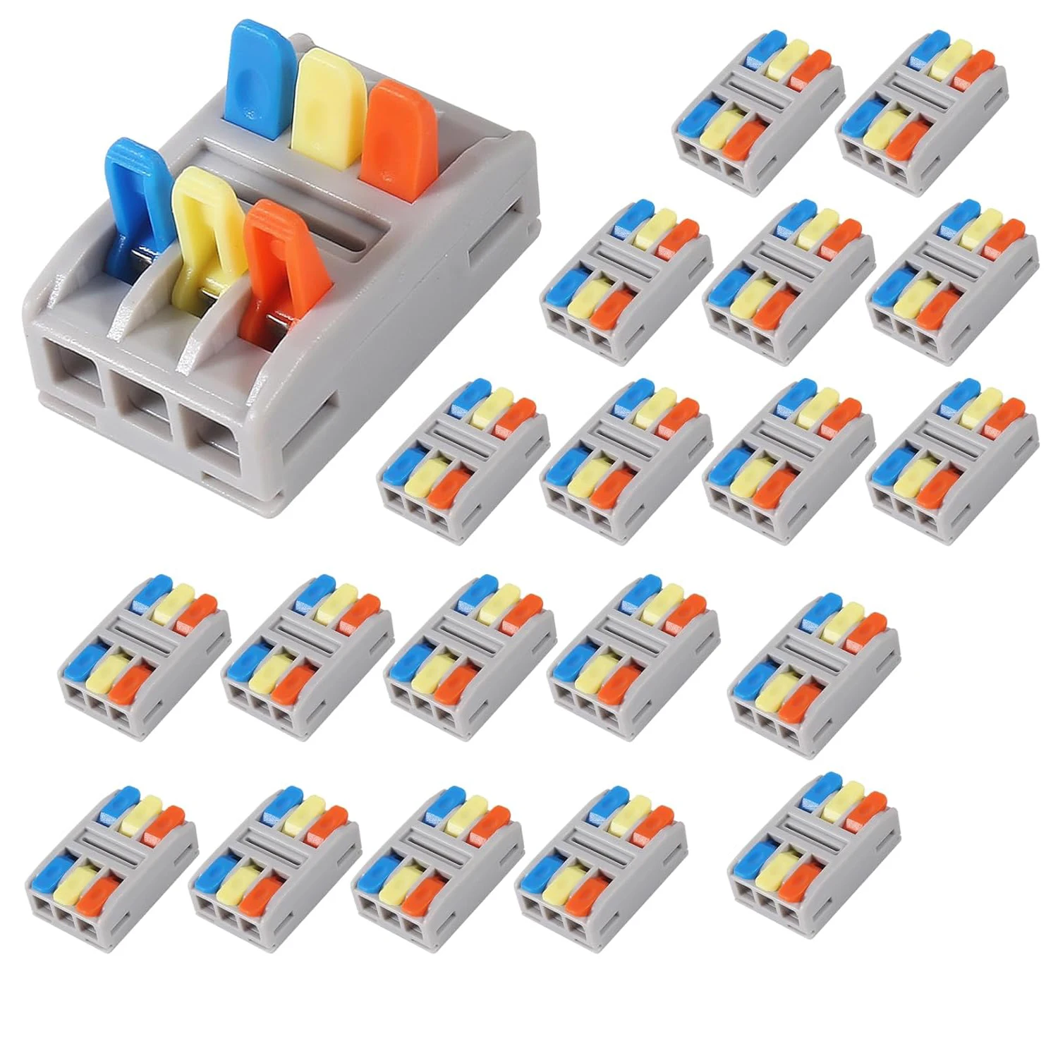 20pcs Mini Quick Lever Wire Connectors 1 in 1 Out 2 in 2 Out 3 in 3 Out ...
