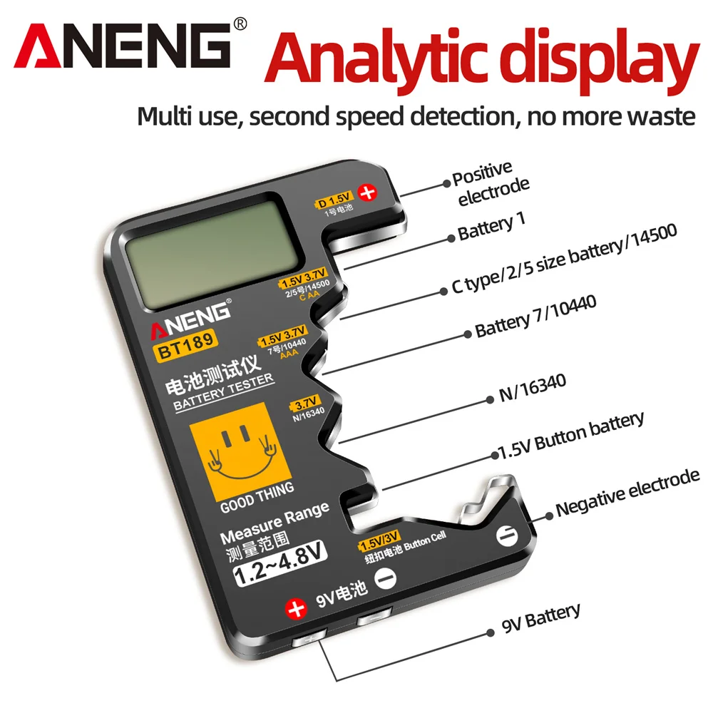 9v Battery TOPWAY Digital Battery Tester, Portable Digital Battery ...