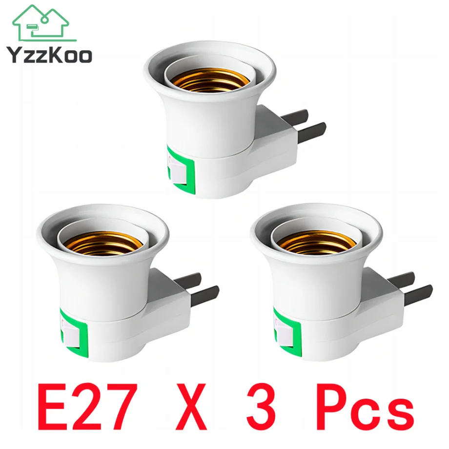 3Pcs E27 LED Light Male Sochet Base Type To AC Power 220V EU Plug Lamp ...