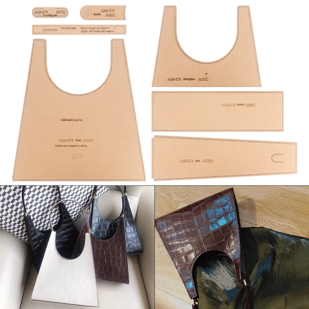 1 Set Large-Capacity Single-Shoulder Bag, Wallet - Kraft Paper Template ...