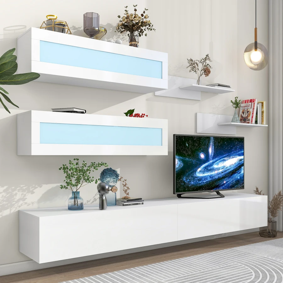 Modern Entertainment Center White