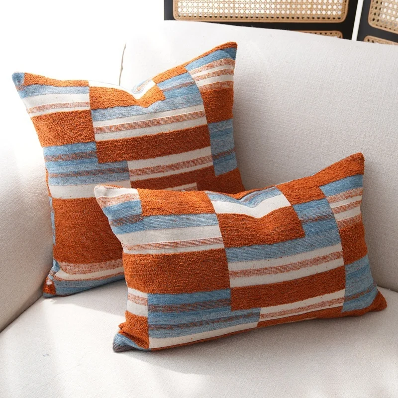 Retro Geometric Pillows Sunset Color Cushion Case Fashion Orange Blue ...