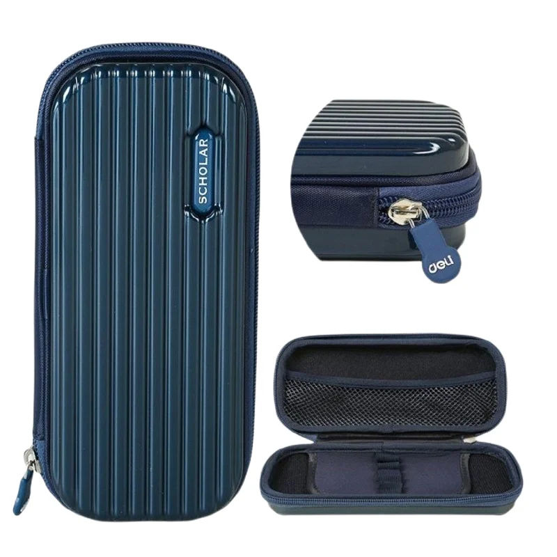 Suitcase-Stationery-Box-Dark-Blue-Blue-Pencil-Bag-School-Navy-Pencil ...