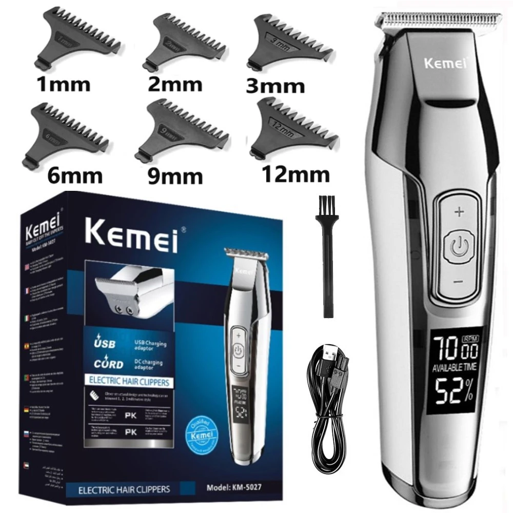 Kemei 5027 profissional máquina de cortar cabelo aparador de barba para ...