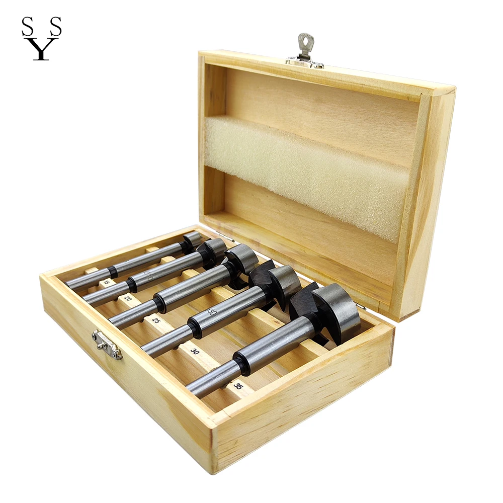 5Pcs15-35mm multi-tooth flat wing drill bit set woodworking hole cutter ...