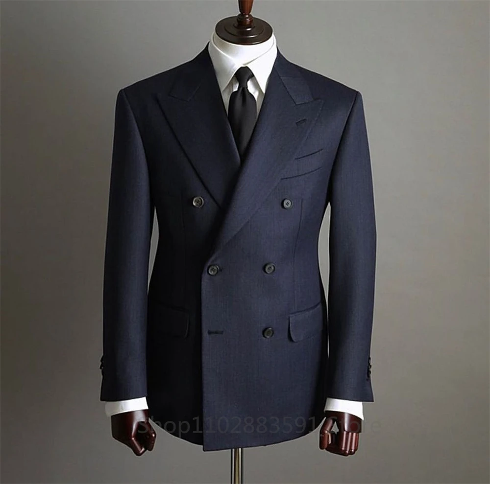 2024-Tuxedo-Fashion-2-Pieces-Blazer-Pants-Men-Suits-Double-Breasted ...