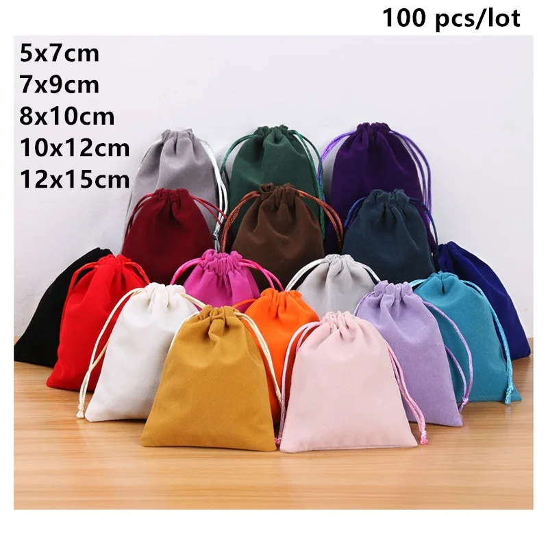 100-Pcs-Lot-Velvet-Drawstring-Wedding-Bags-Gift-Fabric-Package-Various ...