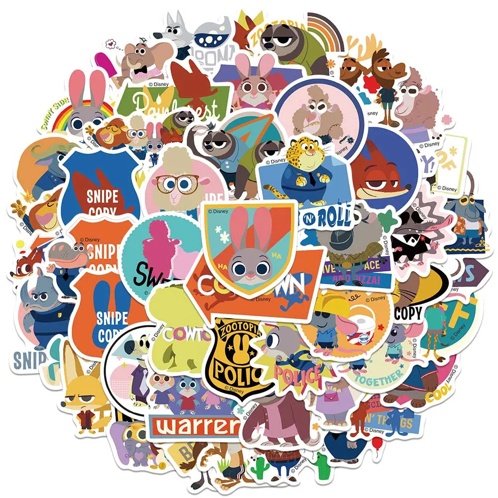 50pcs-Funny-Cute-Disney-Cartoon-Anime-Zootopia-Stickers-Decal-For ...