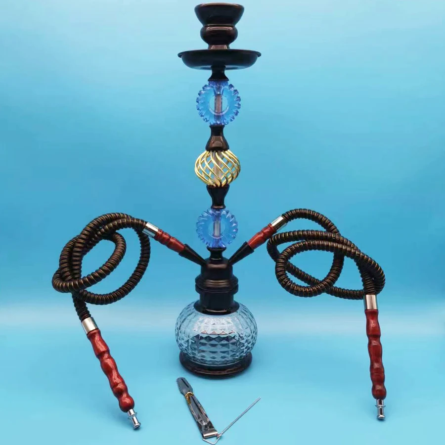 Arabia-Hookah-Set-Large-Double-Tube-Shisha-Glass-Bottle-Ceramic-Bowl ...