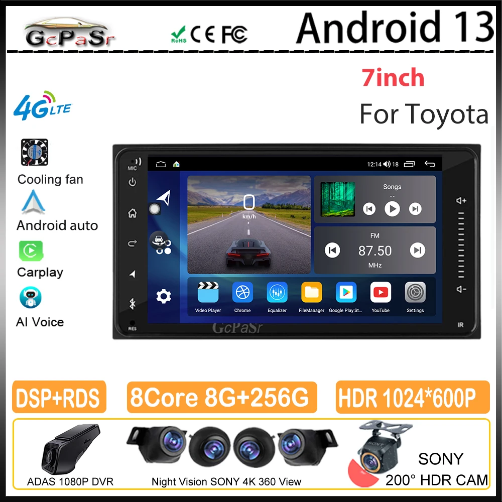 7inch-For-Toyota-Corolla-Camry-Vios-Crown-RAV4-Android-Auto-Radio-GPS ...