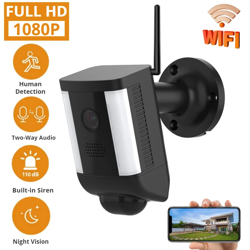3MP Outdoor Garden Light Camera Wifi Home Security Camera Waterproof ...