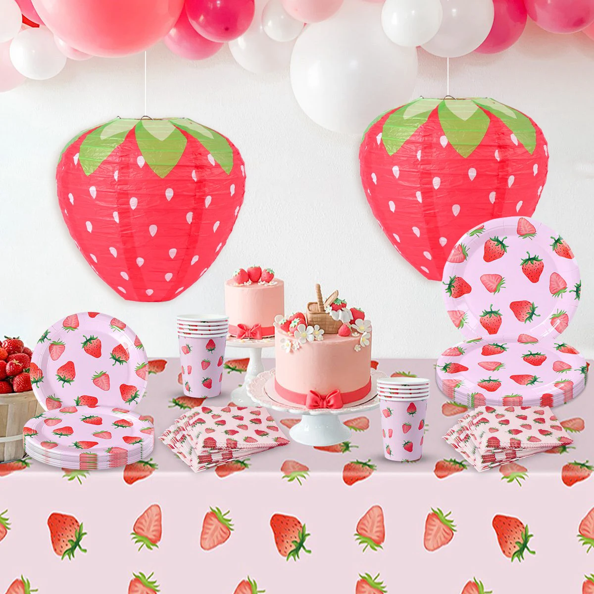 Strawberry-Theme-Party-Disposable-Tableware-Summer-Birthday-Party ...