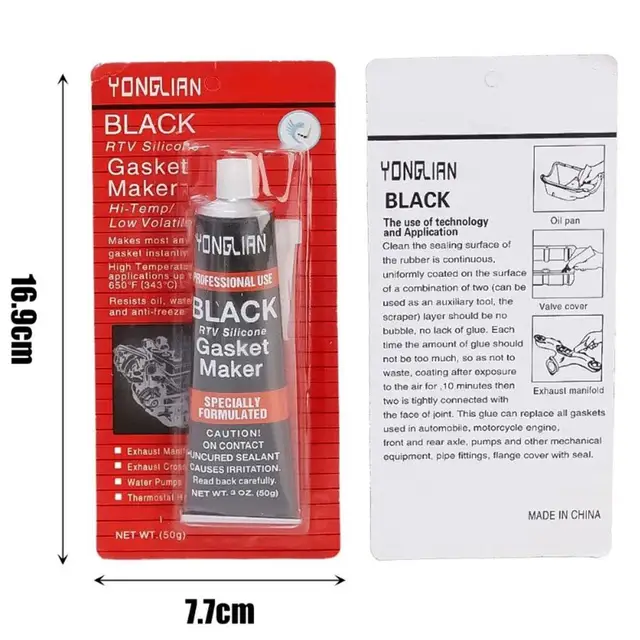 Permatex Black Silicone Adhesive Sealant BLACK Gasket Maker & Sealant ...