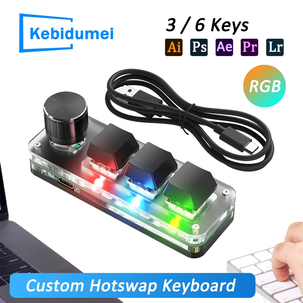 DIY-Programming-Custom-Knob-Keyboard-Macro-USB-RGB-3-6-Key-Copy-Paste ...