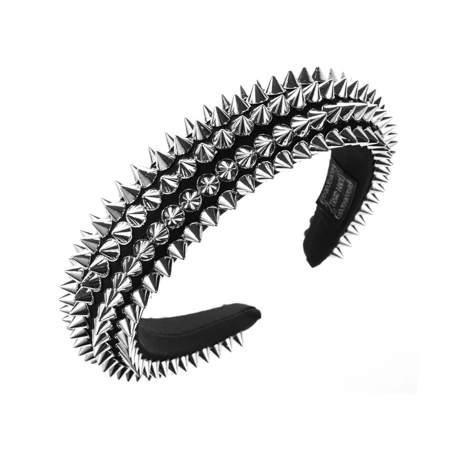 1pcs-Silver-Golden-Women-Men-Four-Rows-Spikes-Headband-Spiked-Gothic ...