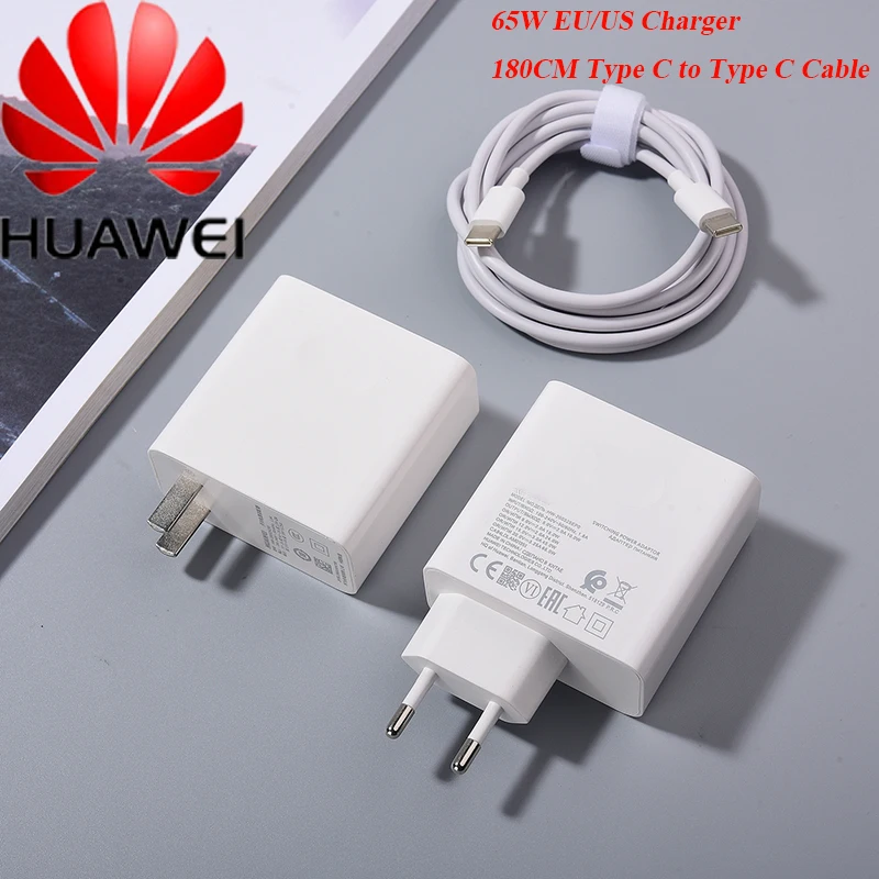 HUAWEI-65W-USB-C-Chargeur-Rapide-20V-3-25A-Charge-Rapide-EU-US ...