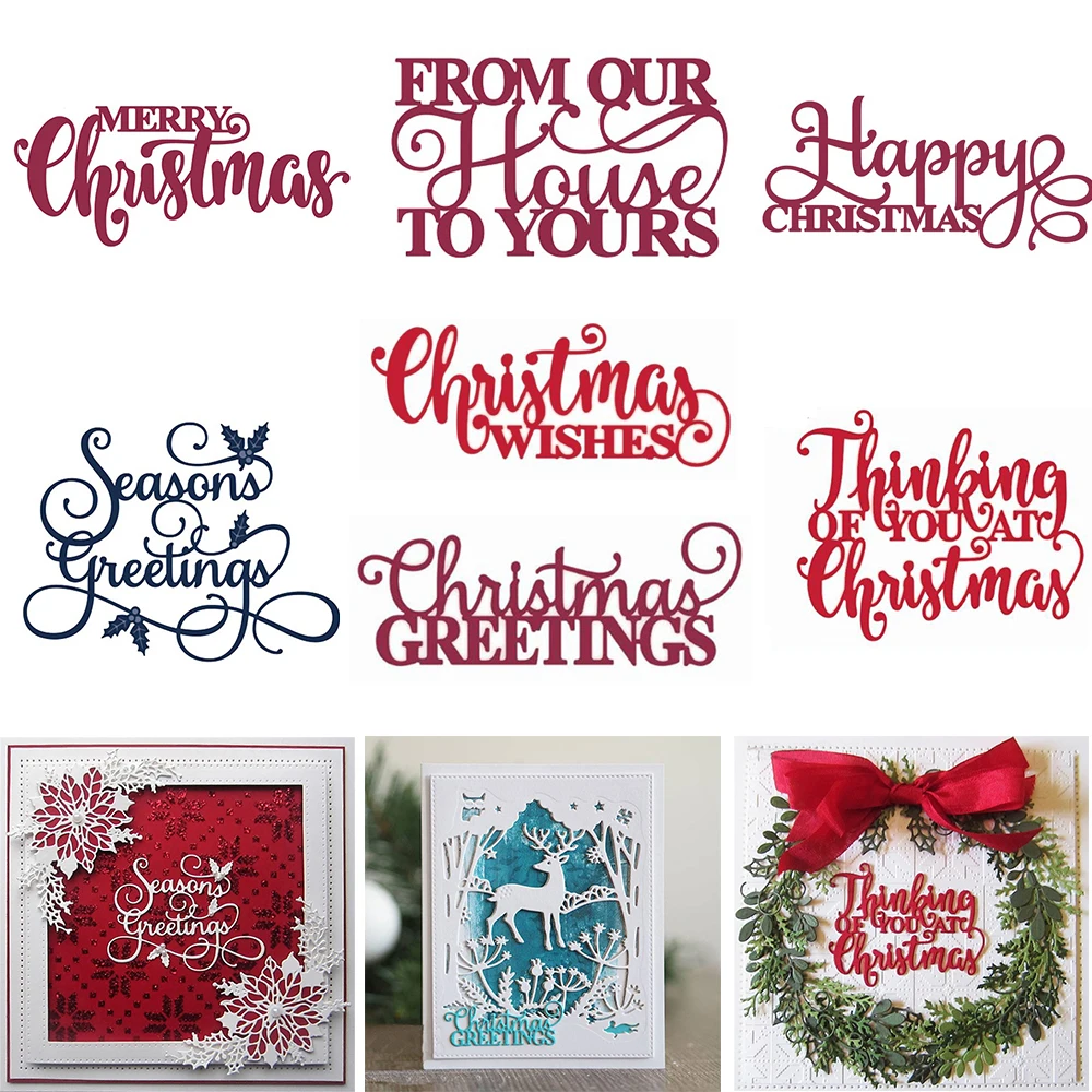 Merry-Christmas-Sentiments-Various-Styles-Metal-Cutting-Dies-For-DIY ...
