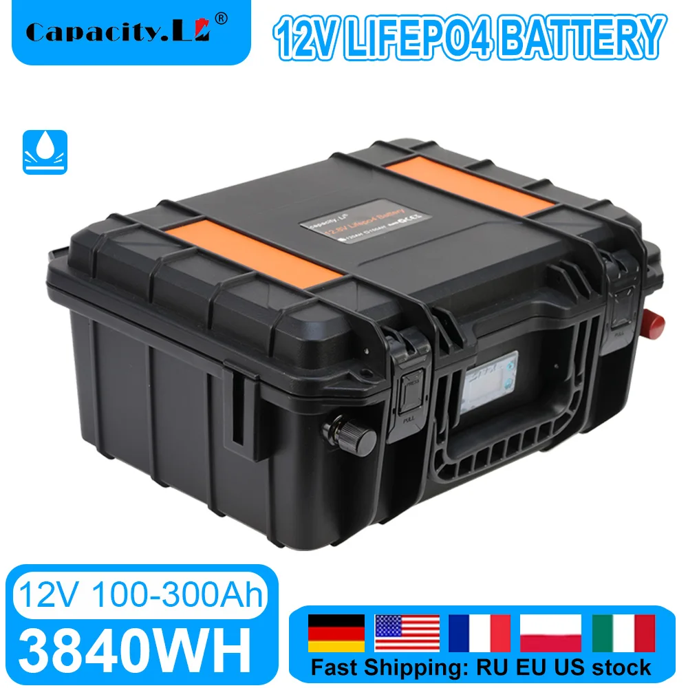 12V-100Ah-150Ah-Large-Capacity-LiFePO4-Battery-Packs-BMS-Waterproof ...