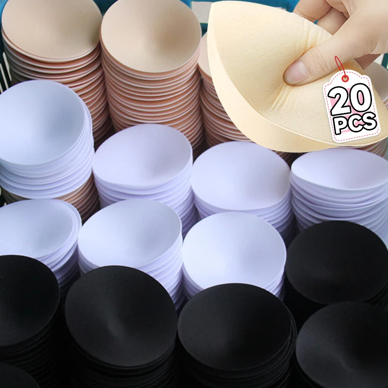 2/20PCS Round Sponge Push Up Bra Pads Set Women Invisible Insert ...