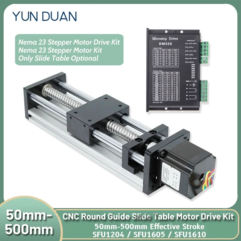 Nema23-Stepper-Motor-Linear-Guide-Rail-Table-Kit-Sliding-Table-SFU1204-SFU1605-1610-Ball-Screw ...