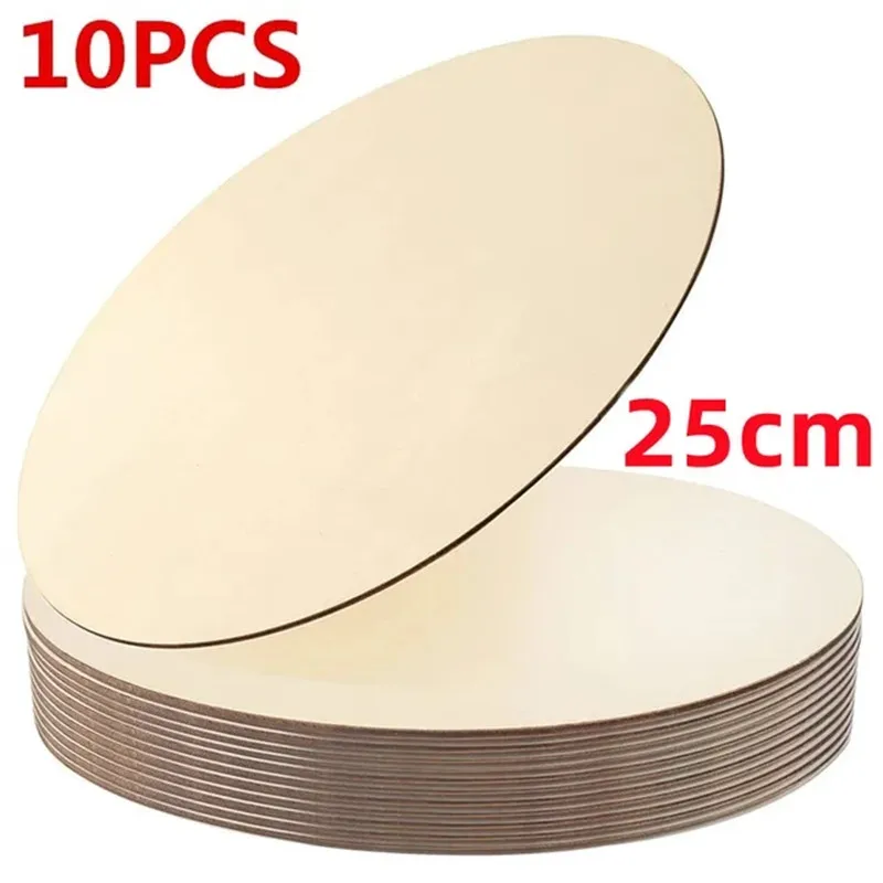 25cm-Natural-Round-Unfinished-Wood-Slices-Circles-Blank-Plaque-Soild ...