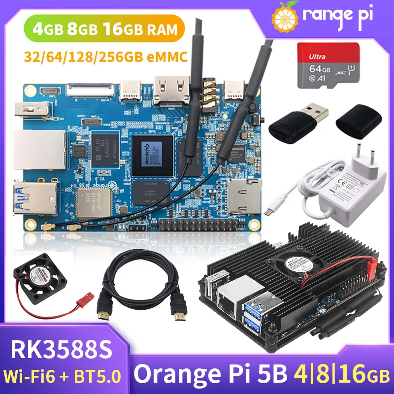 Orange-Pi-5B-4GB-8GB-16GB-RAM-32-64-125-256GB-EMMC-Flash-Rockchip ...