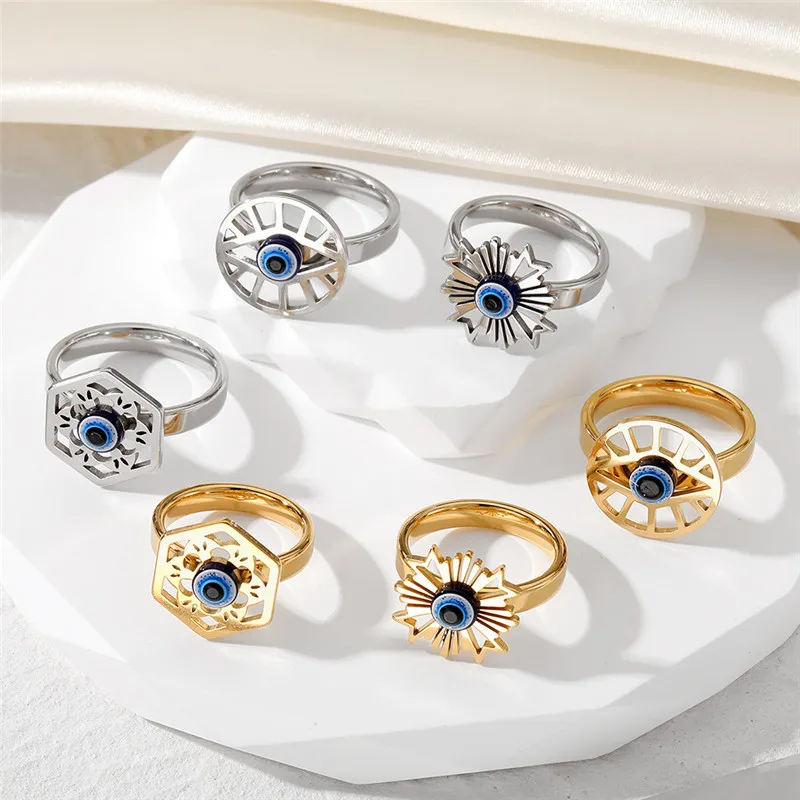 Stainless-Steel-Hollow-Snowflake-Evil-Eye-Ring-For-Women-Vintage-Punk ...