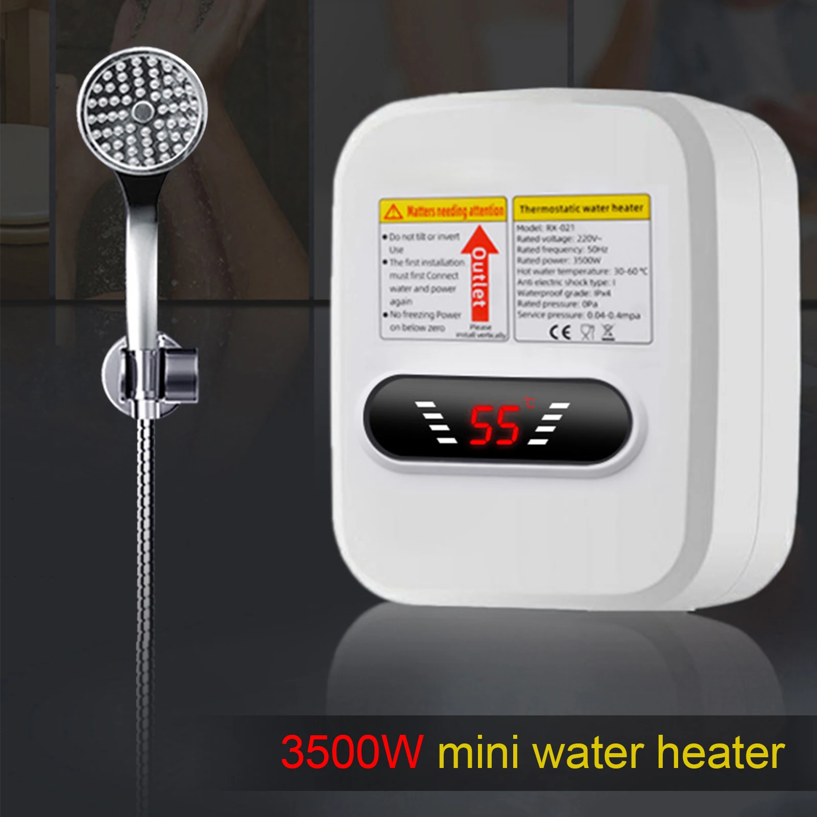 3500W-Electric-Instantaneous-Tankless-Water-Heater-with-Shower-head ...