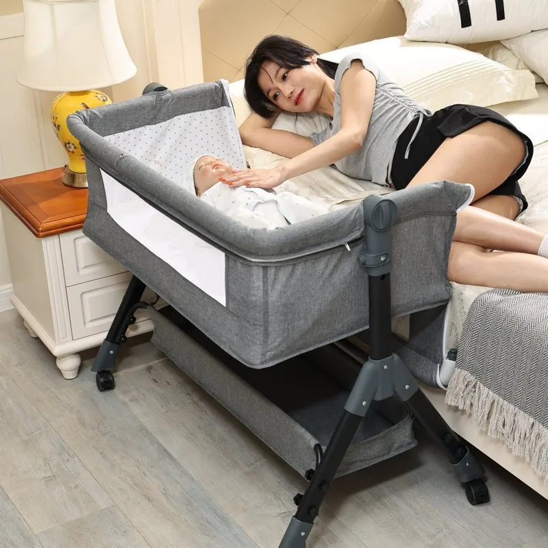 Foldable-Baby-Bed-Crib-Portable-Bassinet-Bedside-Liftable-Cradle-Bed ...