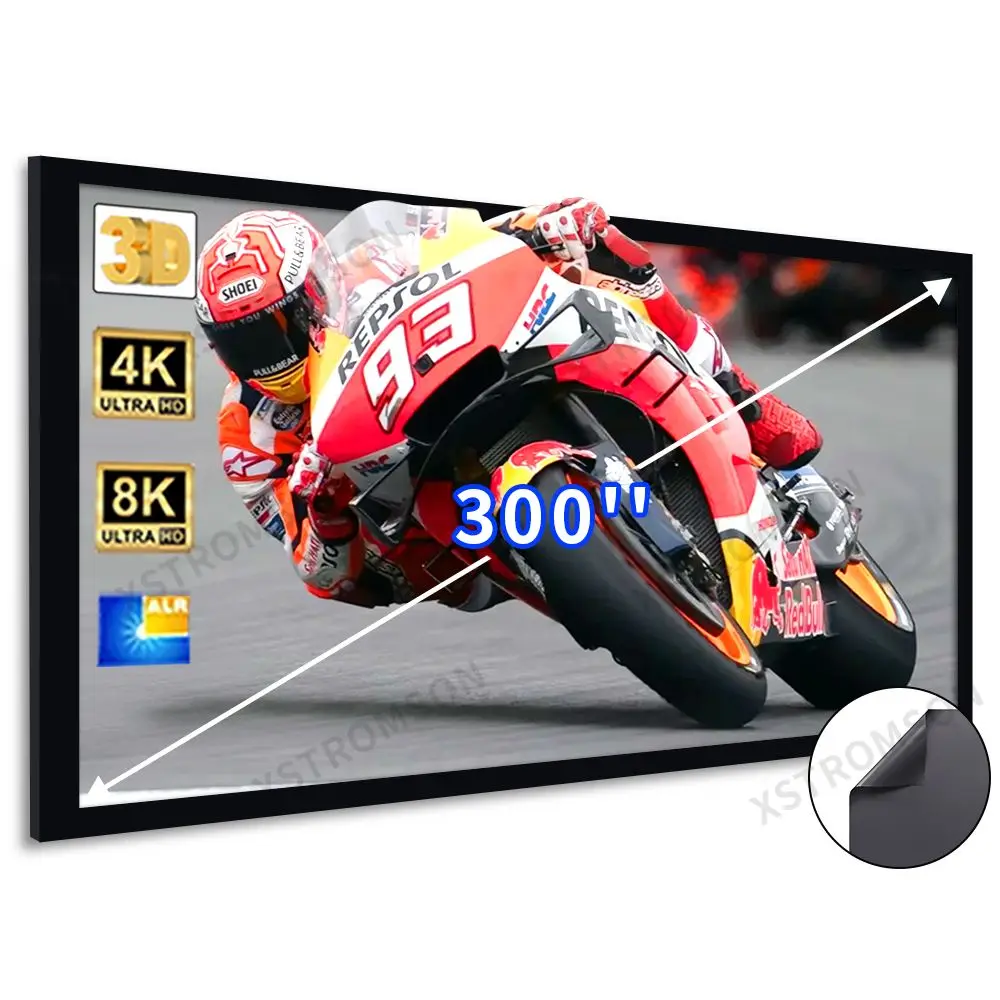 3D-Cinema-Screen-300-inch-16-9-Flat-Fixed-Frame-Projector-Screens-High ...