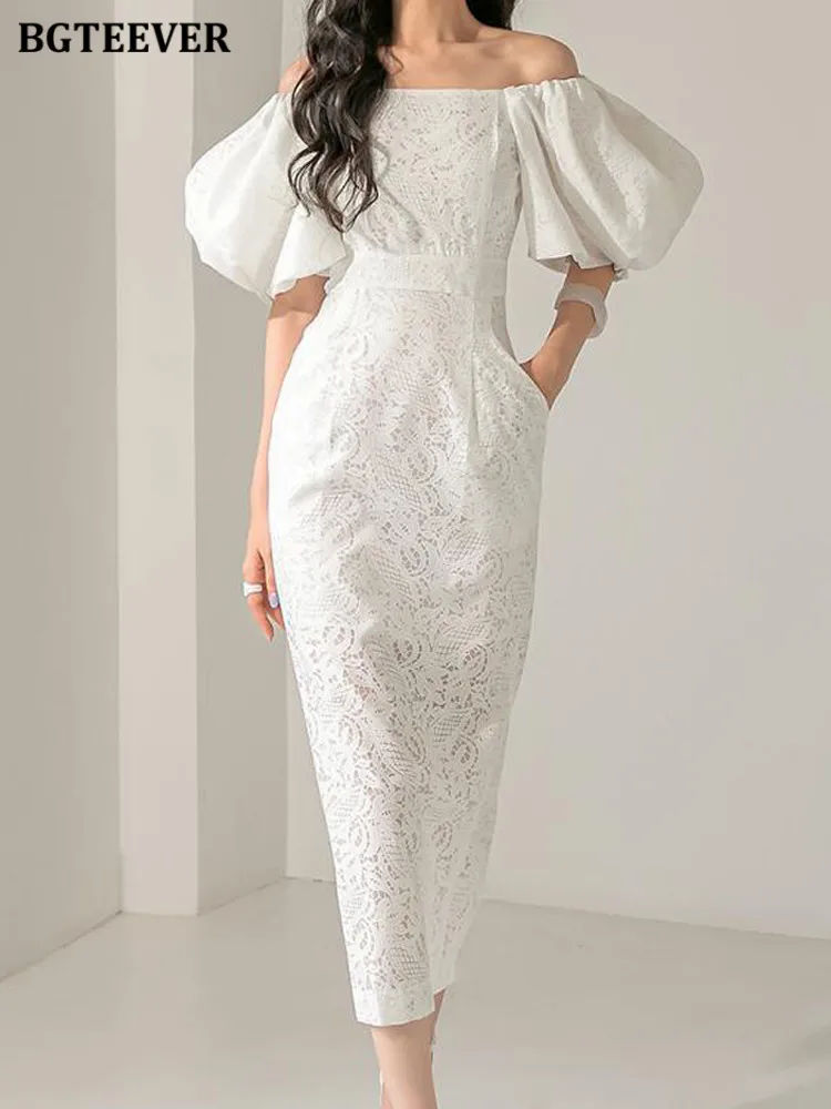 BGTEEVER-Elegant-Slash-Neck-Floral-Dress-Women-Spring-Ladies-Vestidos ...