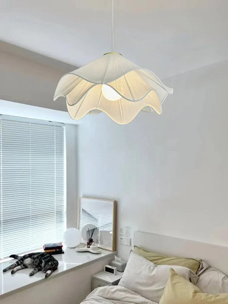 Nordic Simple Cloth Chandelier Living Room Bedroom Lamp French ...