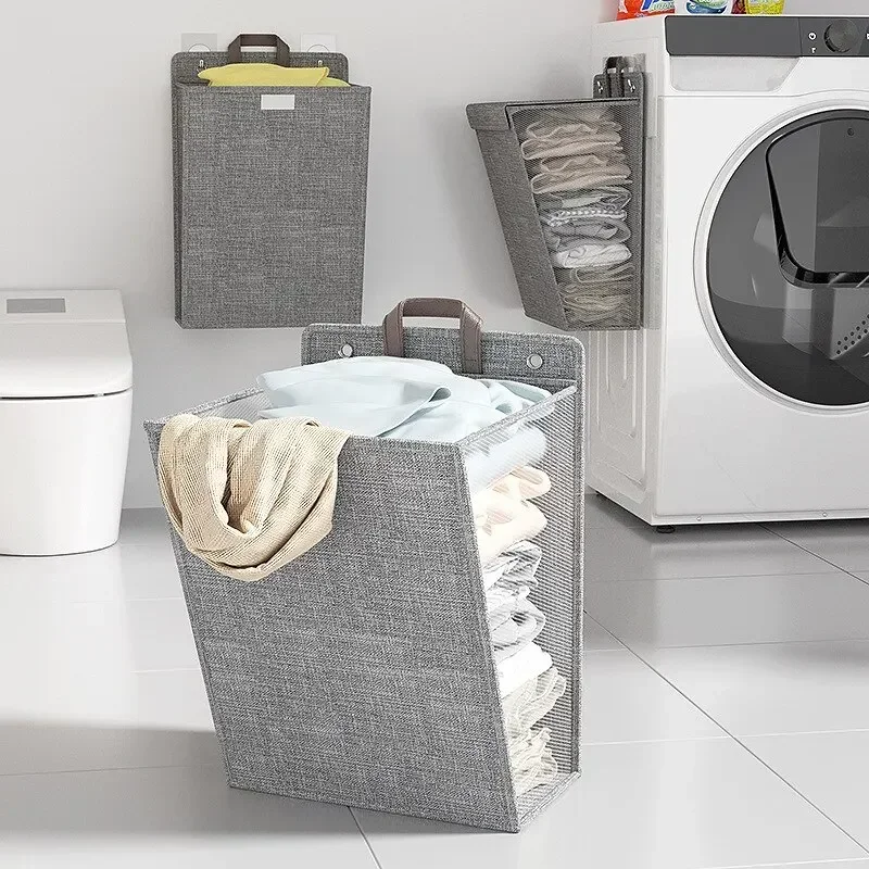 Dirty-Clothes-Basket-Foldable-Laundry-Baskets-Wall-Hanging-Bathroom ...