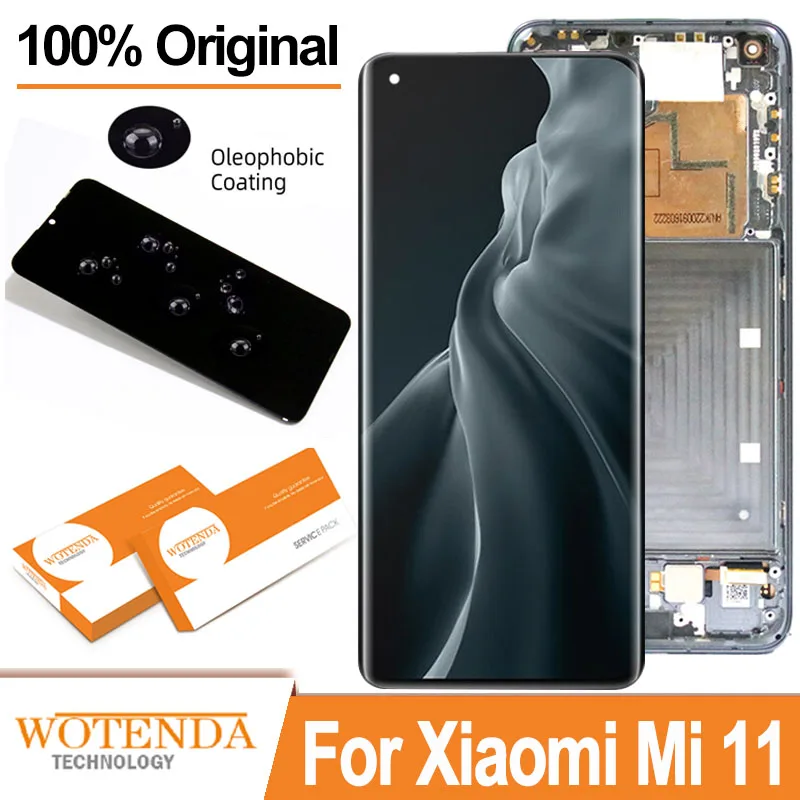 Original-6-81-AMOLED-Display-with-frame-for-XiaoMi-Mi-11-LCD-FOR-Mi11 ...