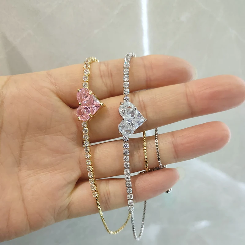 JanYee-New-Blink-Pink-Pullout-Heart-Rhinestones-Bracelets-for-Women ...