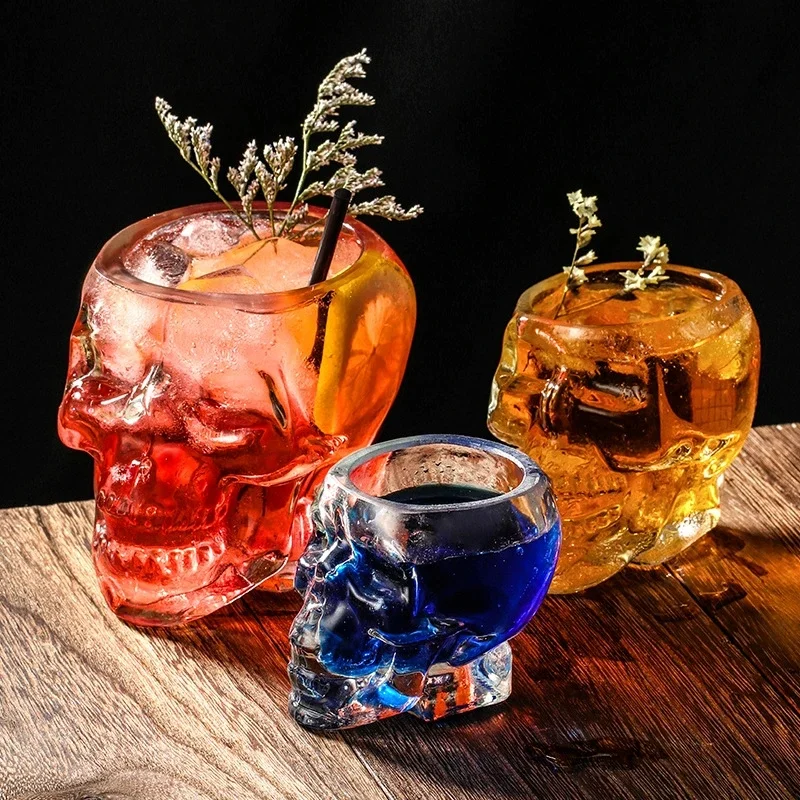 창의적인 해골 고블렛 위스키 파티 와인 맥주 위스키 유리 투명 안경 보드카 컵 음료용기 바소 커피 컵 바 신제품