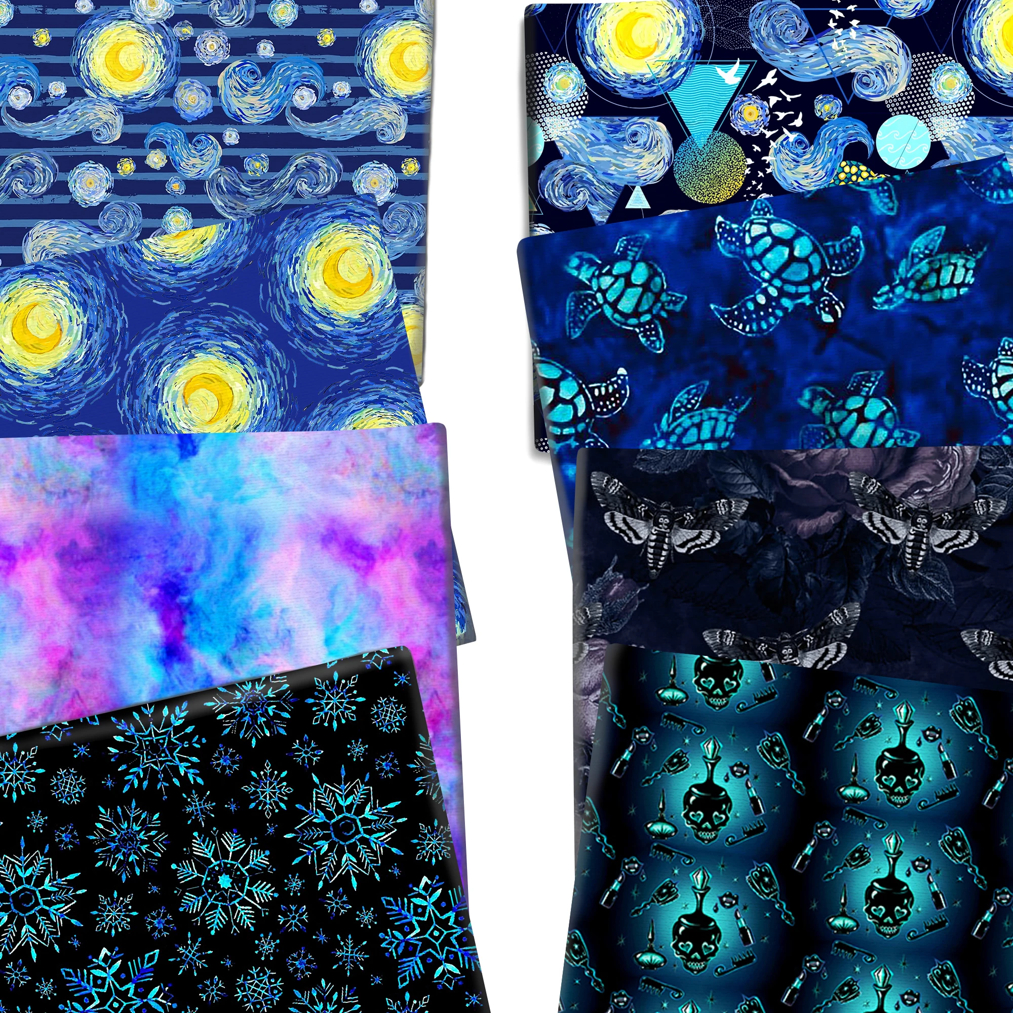 50*145cm Geometric Abstract Oil Painting Polyester Cotton Fabric for ...