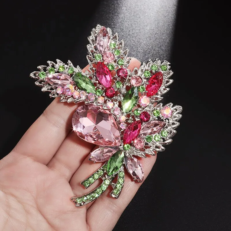 Exquisite-Fashion-Colorful-Crystal-Big-Flower-Brooch-Charm-Ladies ...