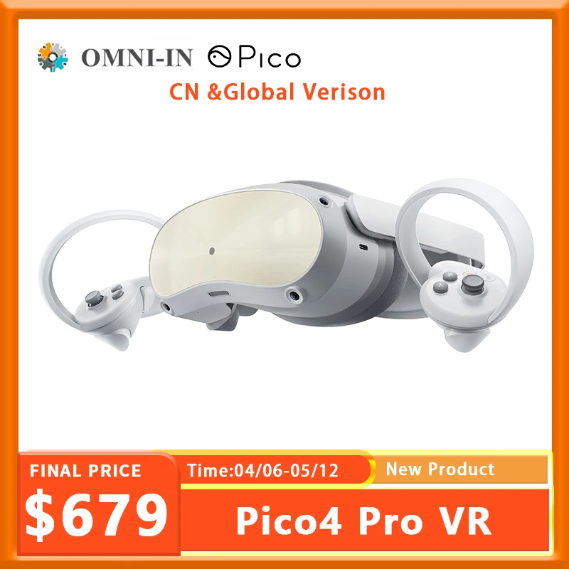 Pico 4 Pro VR 안경 올인원 머신, 눈 추적, 얼굴 표정 캡처, 6dof 공간 포지셔닝 헤드셋, 8 + 512G 지원 ...