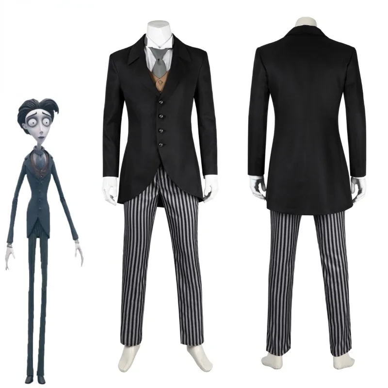Adult-Man-Tim-Victor-Cosplay-Costume-Ghost-Uniform-Suit-Bride-Top-Pants ...