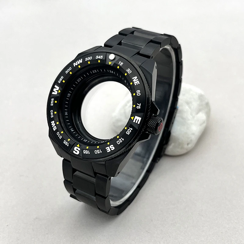 Black-45mm-Seiko-Samurai-King-Series-Watch-Cases-Bezel-Insert-With-The ...