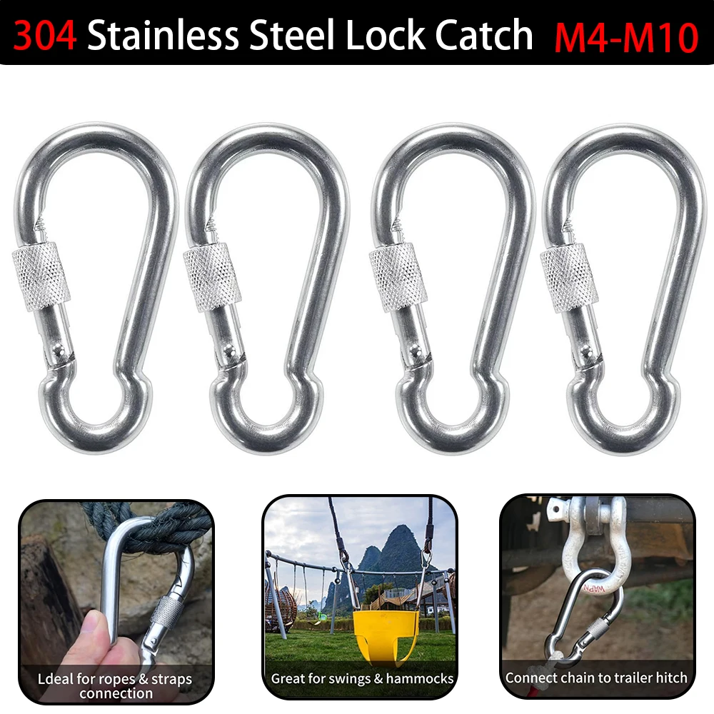 Locking-Mountaineering-Buckle-Clip-304-Stainless-Steel-Heavy-Duty ...