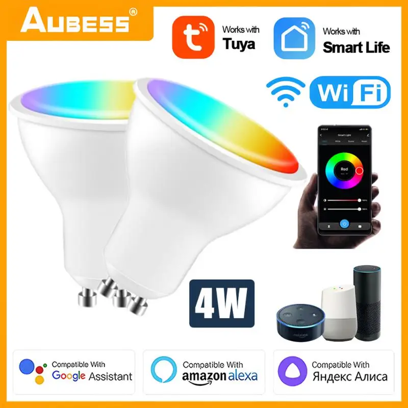 Bombilla-inteligente-GU10-con-Wifi-foco-RGB-CCT-luz-LED-regulable-de-4W ...