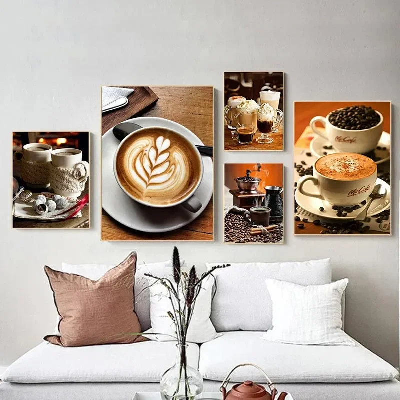Retro-Coffee-Cups-Canvas-Painting-Nordic-Cafe-Posters-and-Prints-Wall ...