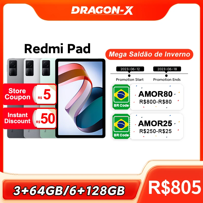 Xiaomi-Redmi-Pad-Mi-Tablet-Vers-o-Global-64GB-128GB-MediaTek-Helio-G99 ...