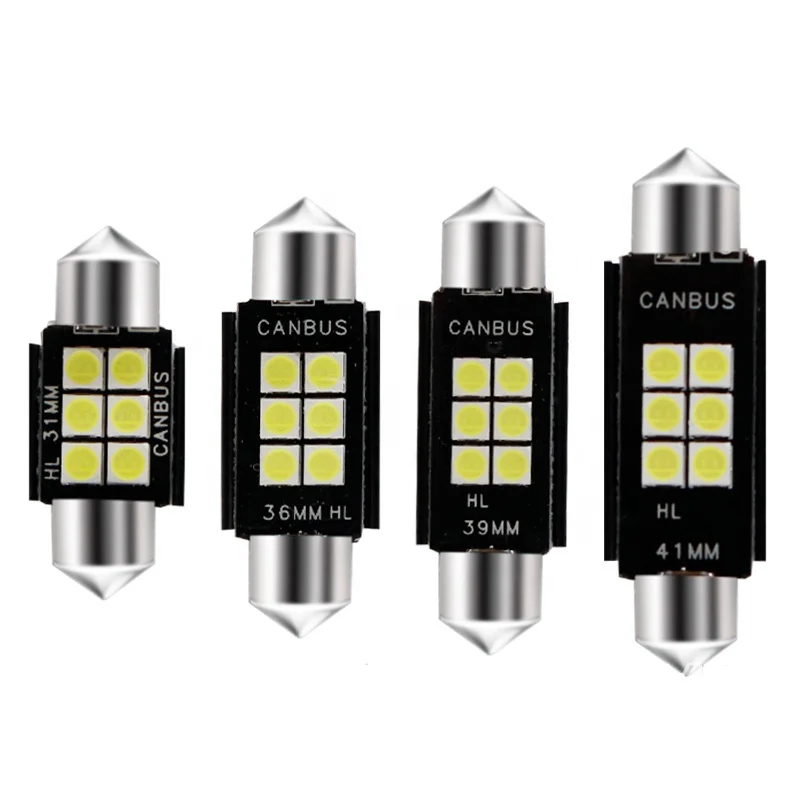 300Pcs 12V C5W C10W LED Bulbs Canbus Festoon 31MM 36MM 39MM 41MM 3030 chip NO ERROR Car Interior ...